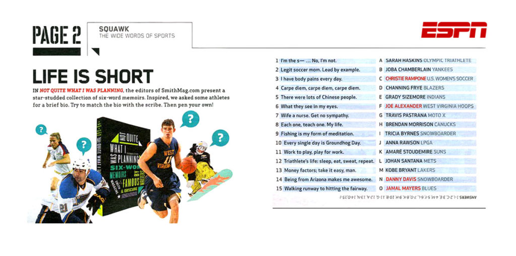 Six Words Gets to The Point – Six-Word Memoirs