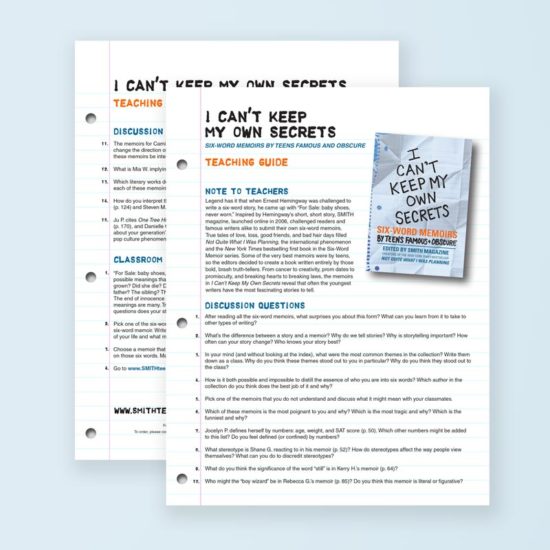 FREE Six-Word Teaching Guides – Six-Word Memoirs