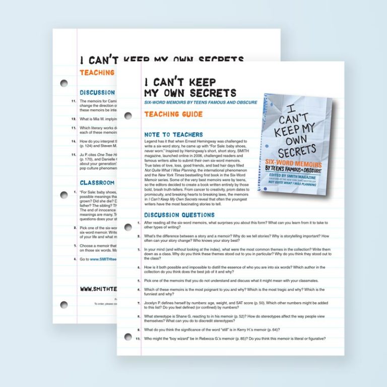 FREE Six-Word Teaching Guides – Six-Word Memoirs