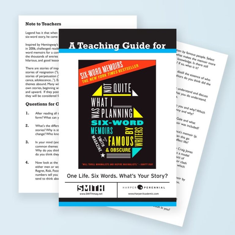 FREE Six-Word Teaching Guides – Six-Word Memoirs
